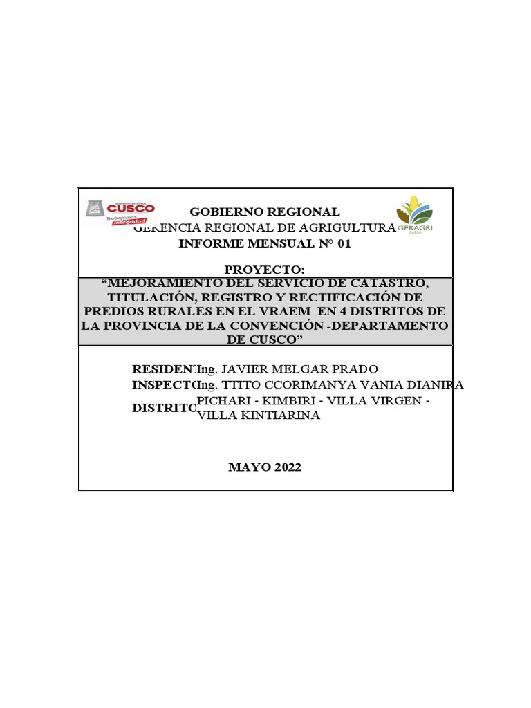 Informe Mensual Mayo Vraem - 2022 | PDF