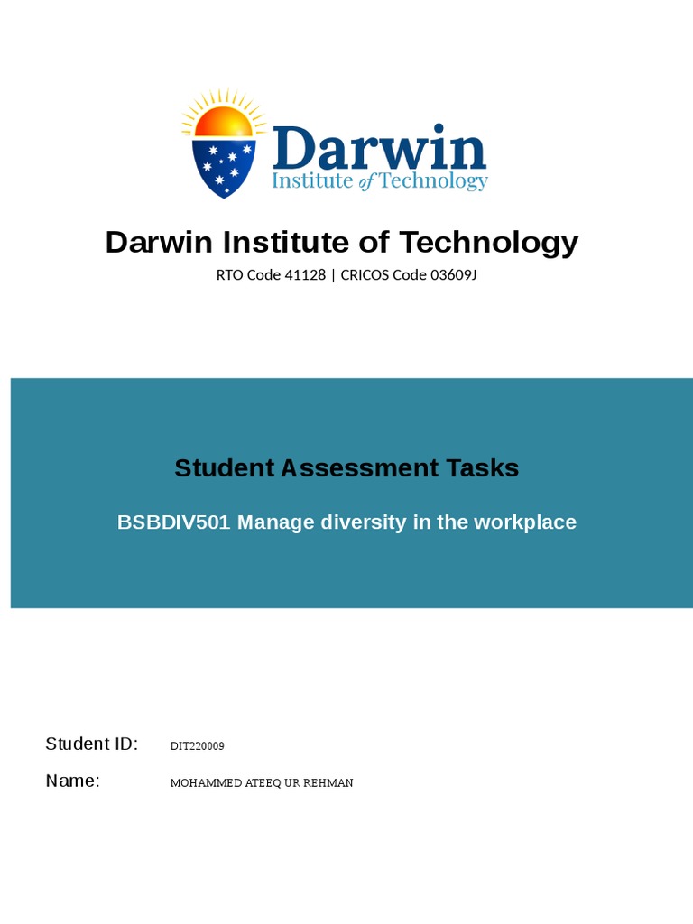 BSBDIV501 Student Assessment Tasks | PDF | Occupational Safety And Health | Regulatory Compliance