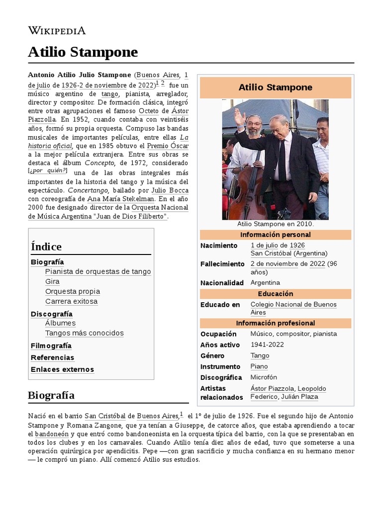 Atilio Stampone | PDF | Argentina | Musica argentina