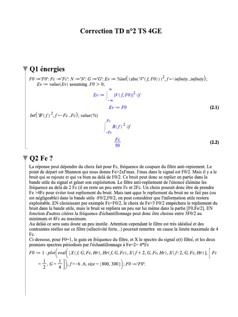 TD2 Corrige Version 2020 | PDF
