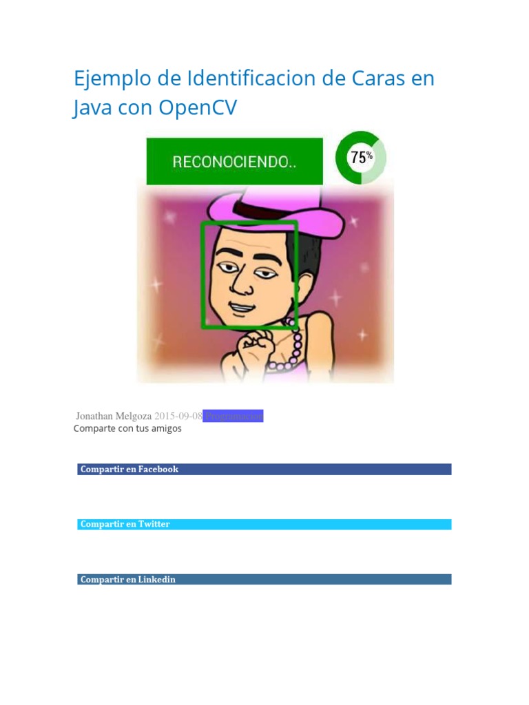 Reconocimiento Facial Open CV Java | PDF | Java (lenguaje de ...