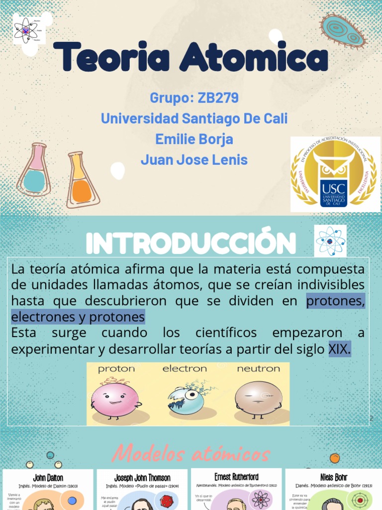 Teoría Atómica | PDF | Núcleo atómico | Átomos