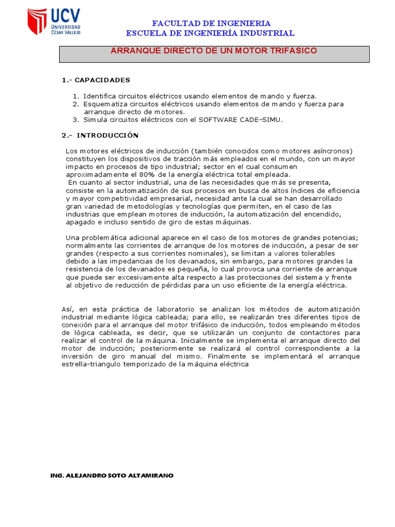Laboratorio Control de Motores Trifasicos | PDF | Motor eléctrico | Ingenieria Eléctrica
