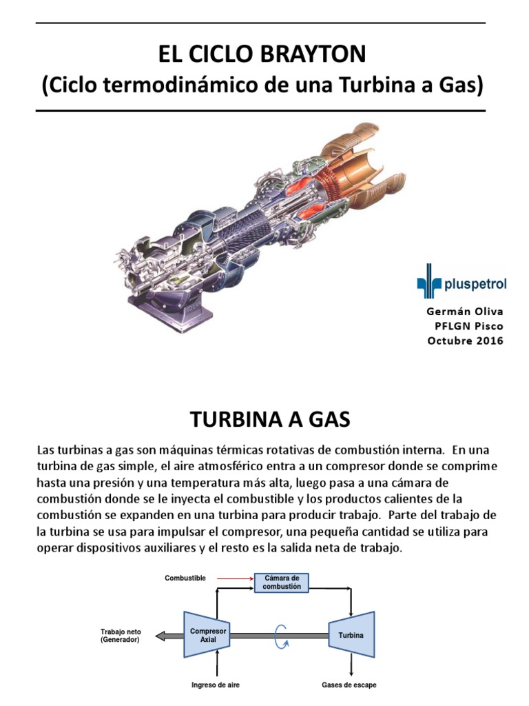 El Ciclo Brayton (Ciclo Termodinámico de Un Turbina A Gas) | PDF | Química Física | Termodinámica