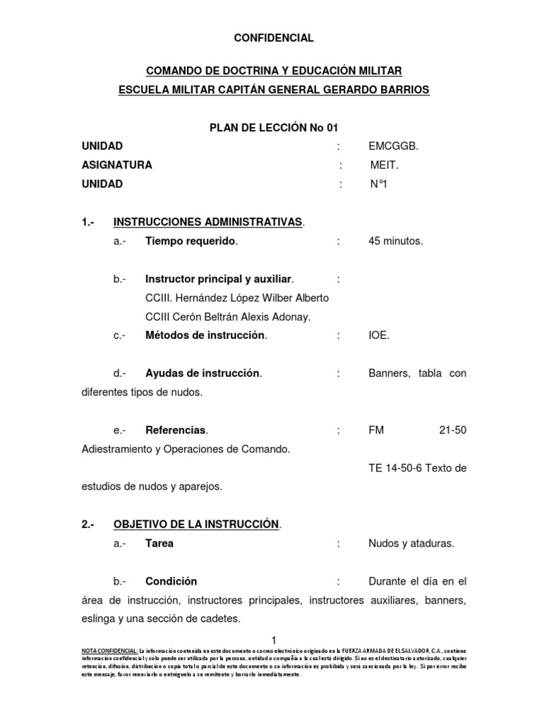 Plan de Leccion HL | Descargar gratis PDF | Nudo | Cuerda