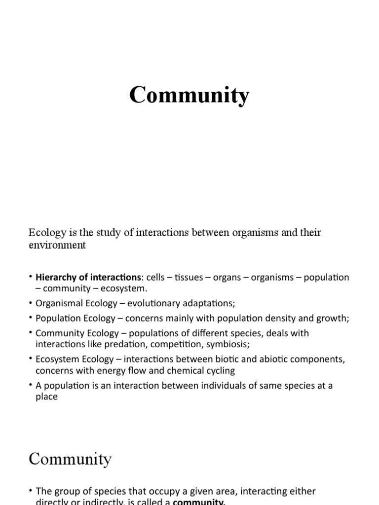 Presentation 2 | PDF | Ecology | Community Ecology