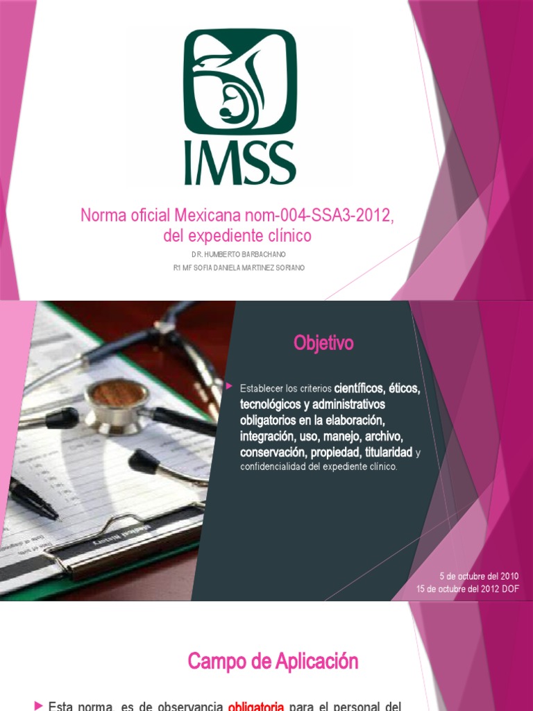 Norma Oficial Mexicana Nom 004 SSA3 2012 SSOFIA | PDF | Cirugía ...