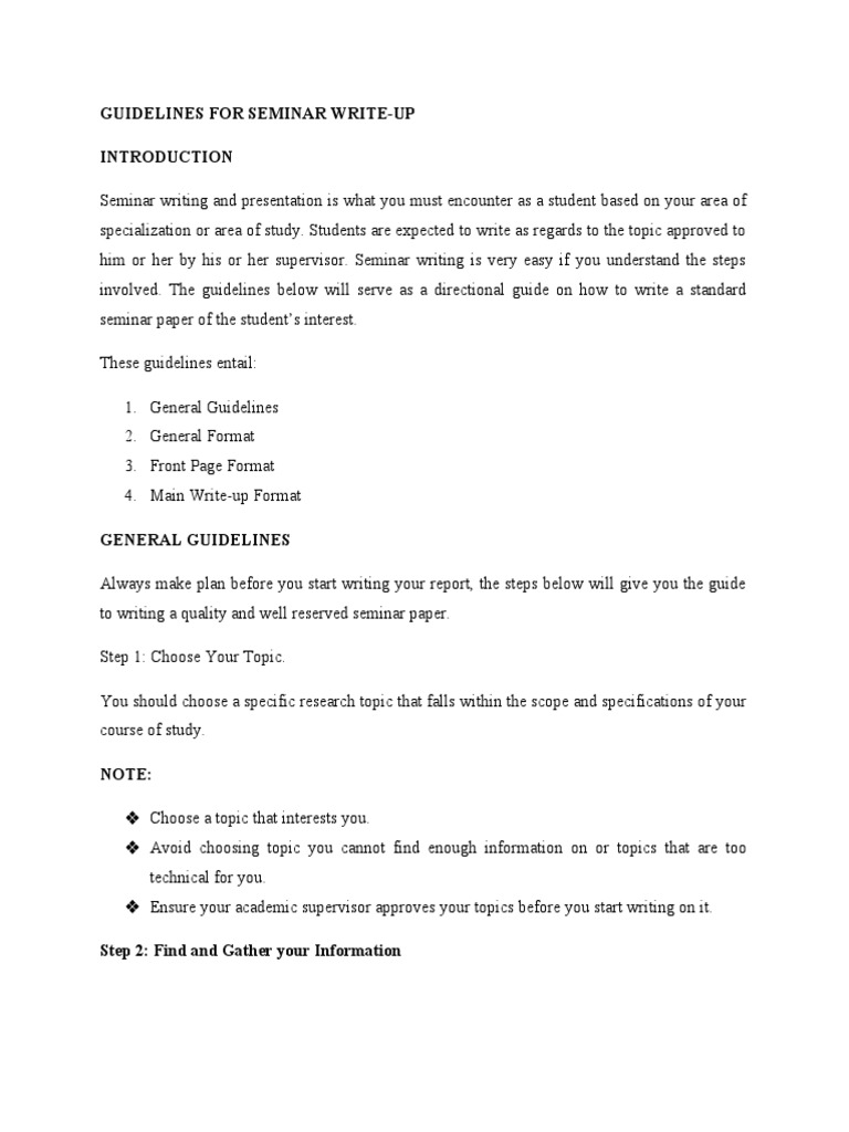 Seminar Write-Up | PDF | Citation | Written Communication
