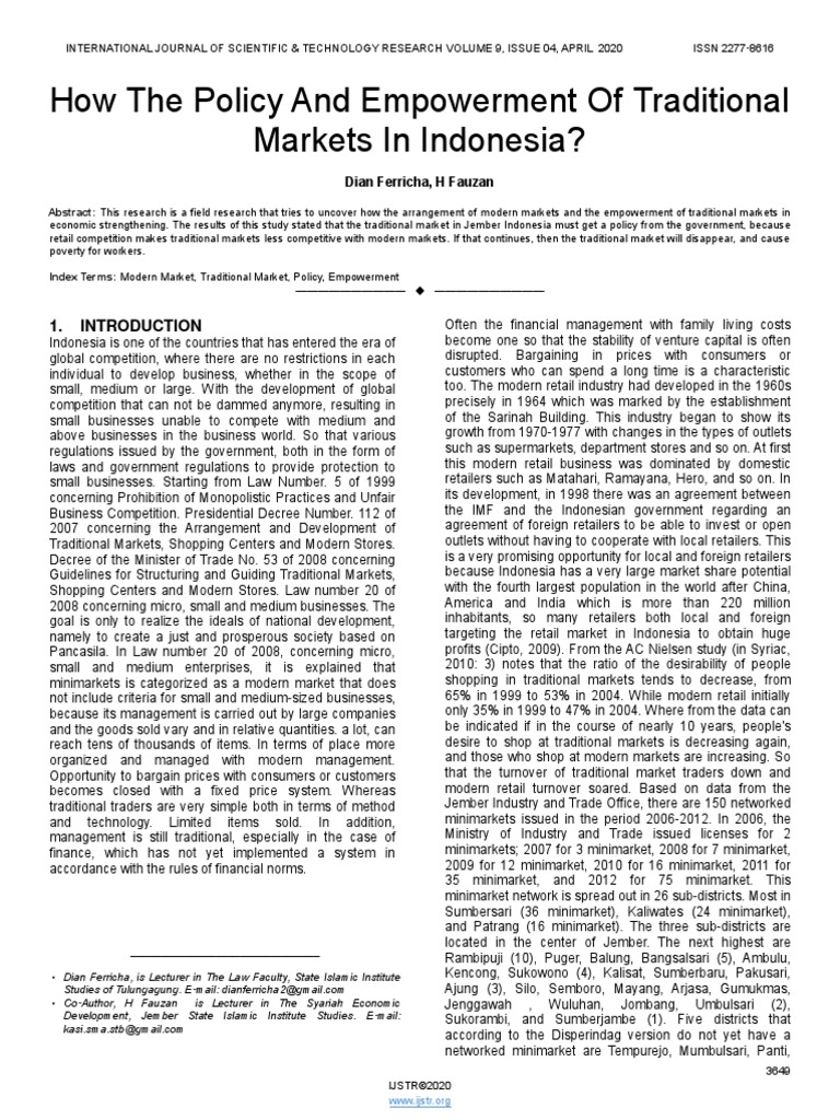How The Policy and Empowerment of Traditional | PDF | Market (Economics ...