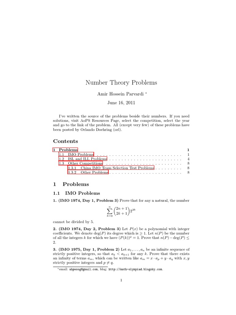 100 Number Theory Problems With Solution | PDF | Numbers | Number Theory