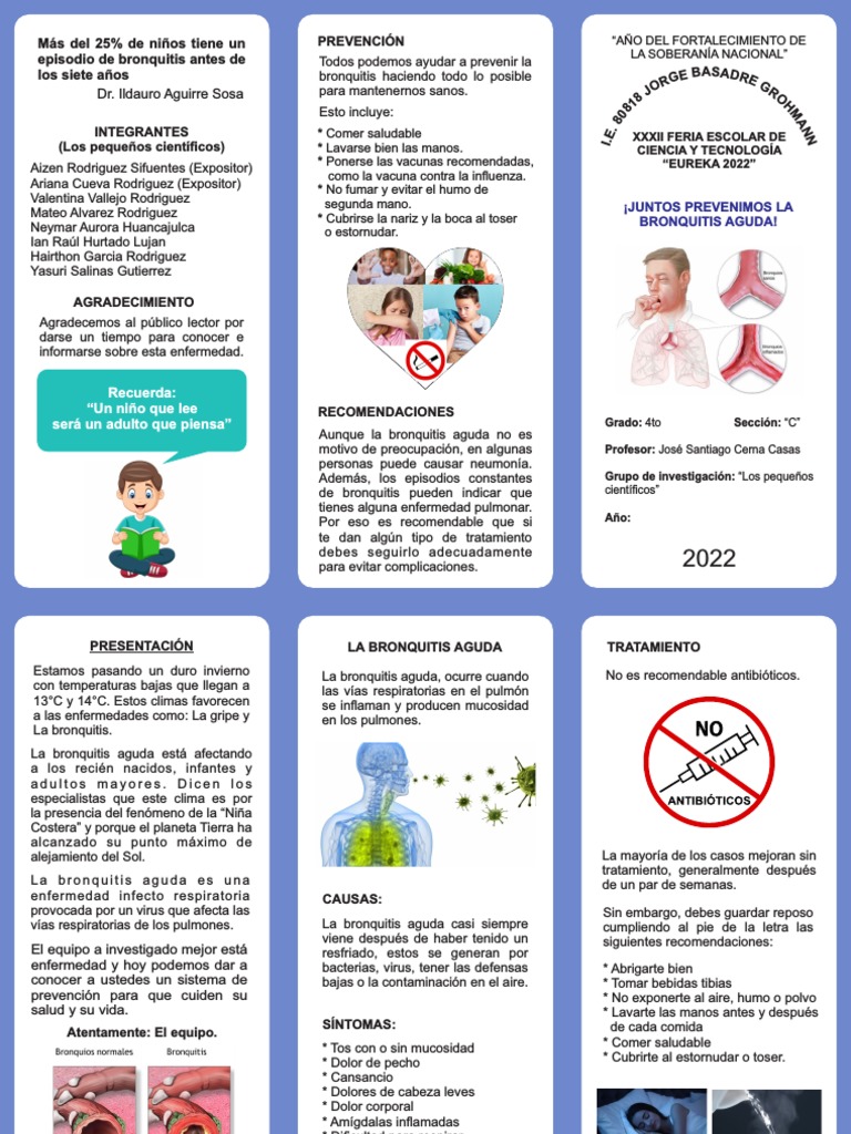 Triptico I.E. Jorge Basadre Grohman Florencia | PDF | Microbiología | Especialidades Medicas