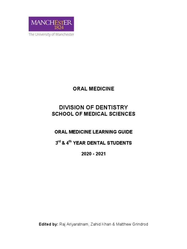 Oral Med Handbook 2020 2021 | PDF | Dentistry | Medicine