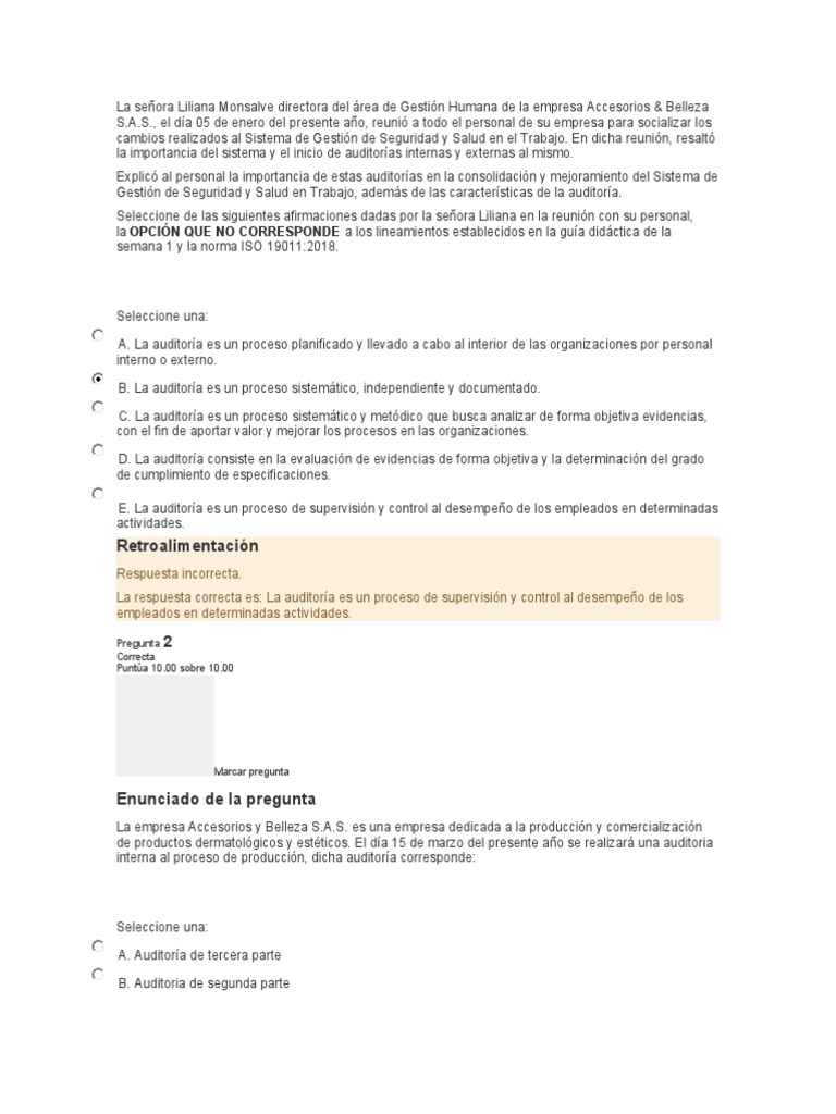Evaluacion Modulo 1 SST | PDF | Auditoría | Planificación