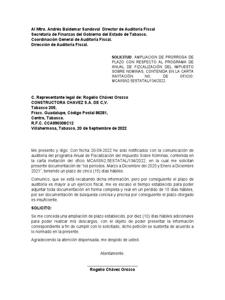 Escrito Libre Finanzas Prorroga | PDF | Negocios | Finanzas y dinero