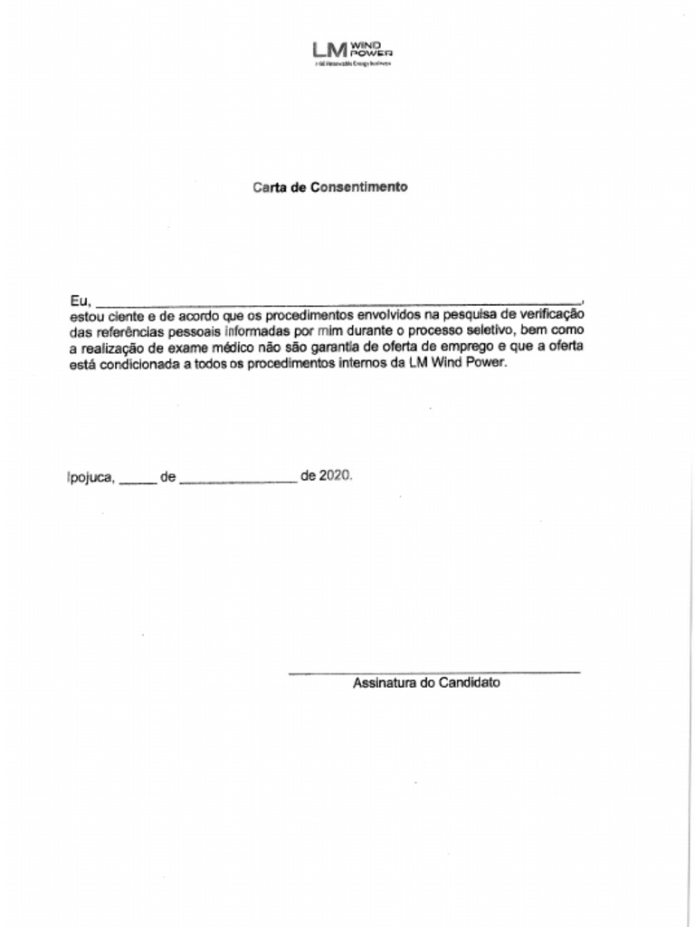 Carta de Consentimento | PDF