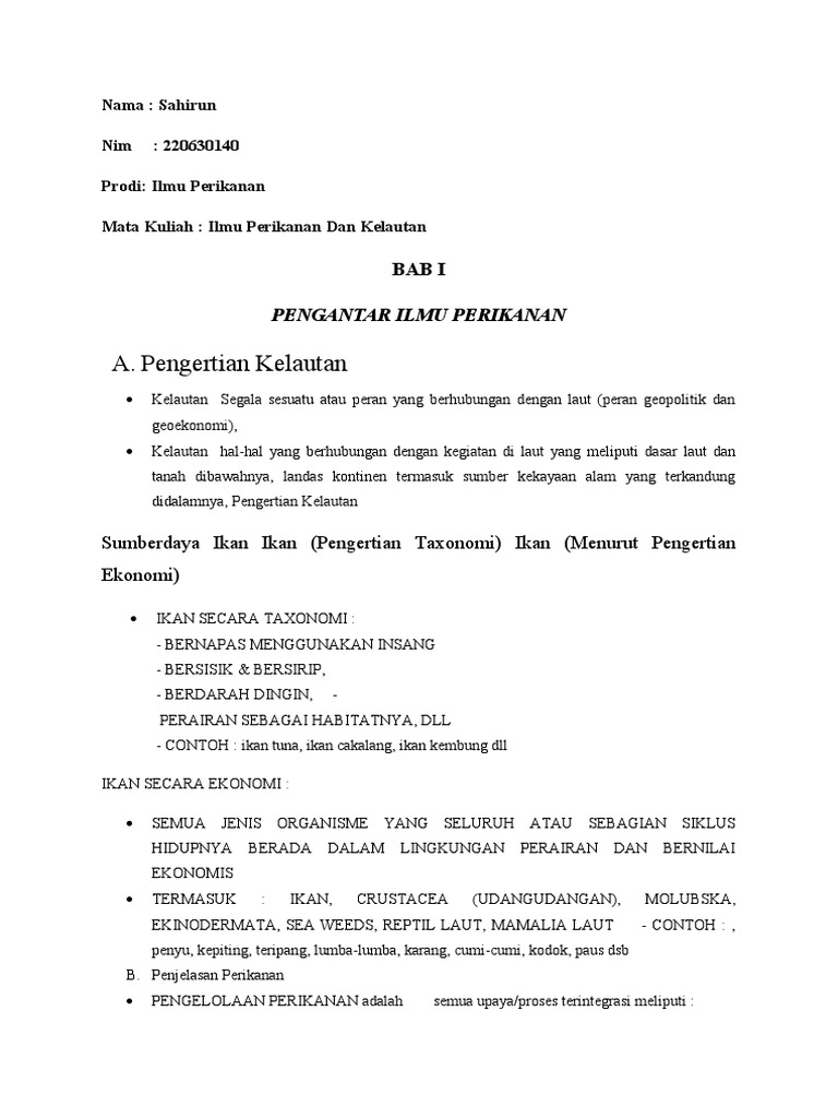 Pengertian Kelautan | PDF