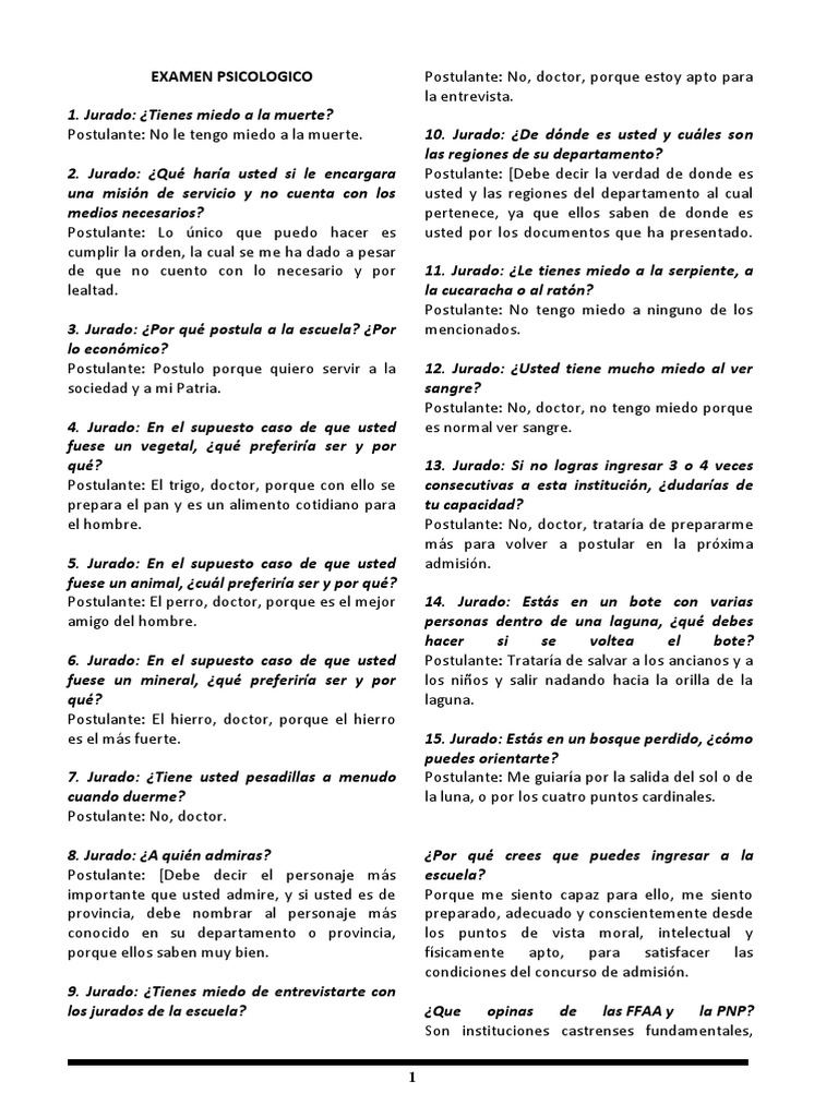 Examen Psicologico | PDF