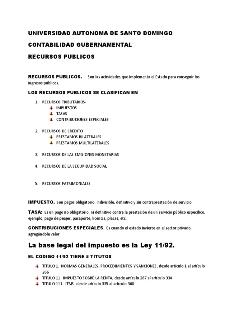 Recursos Publicos | PDF | Impuestos | Impuesto sobre la renta