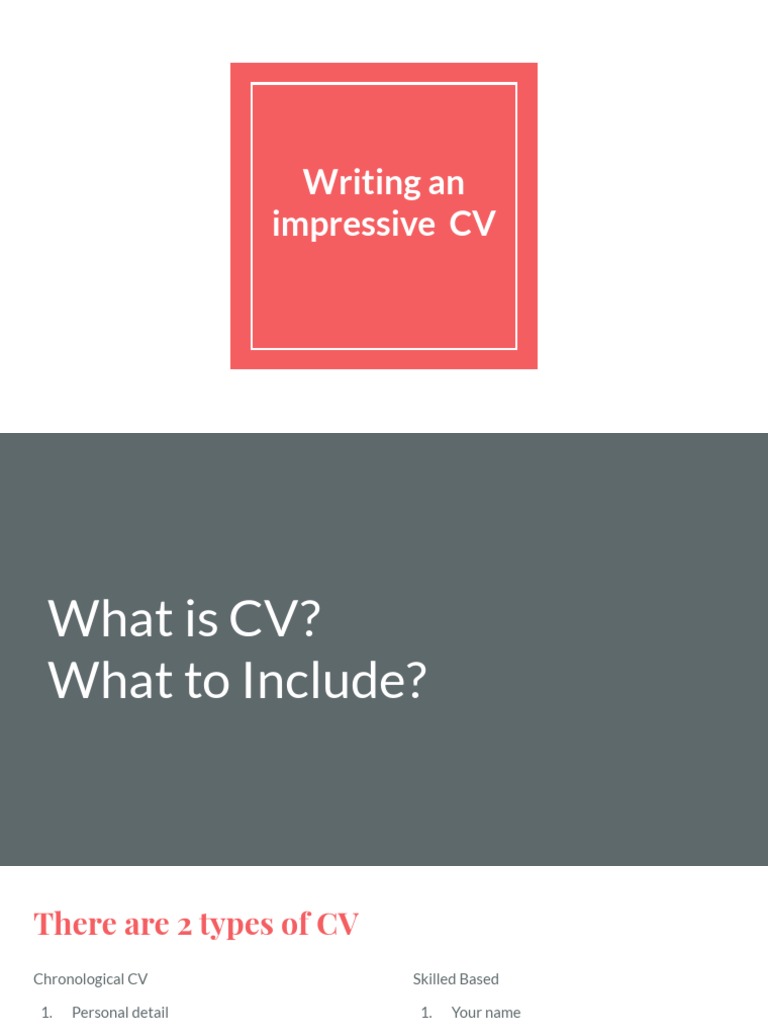 Writing An Impressive CV | PDF | Internship | Job Hunting
