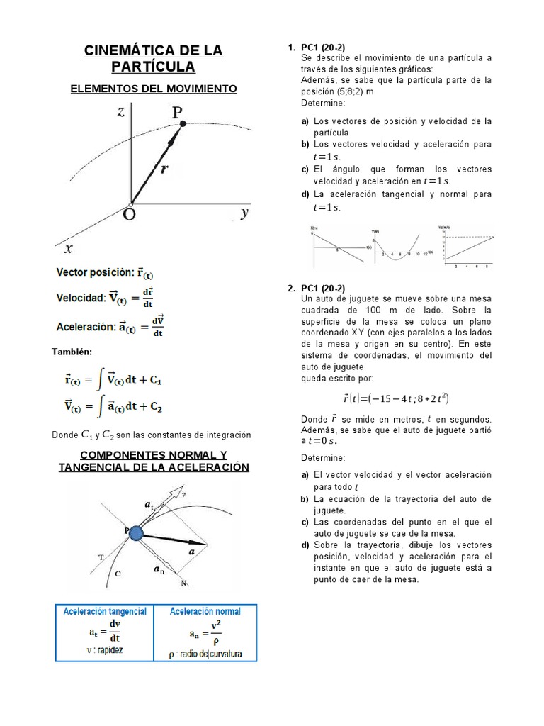 Cinemática de partículas: vectores de posición, velocidad y aceleración | PDF | Aceleración ...