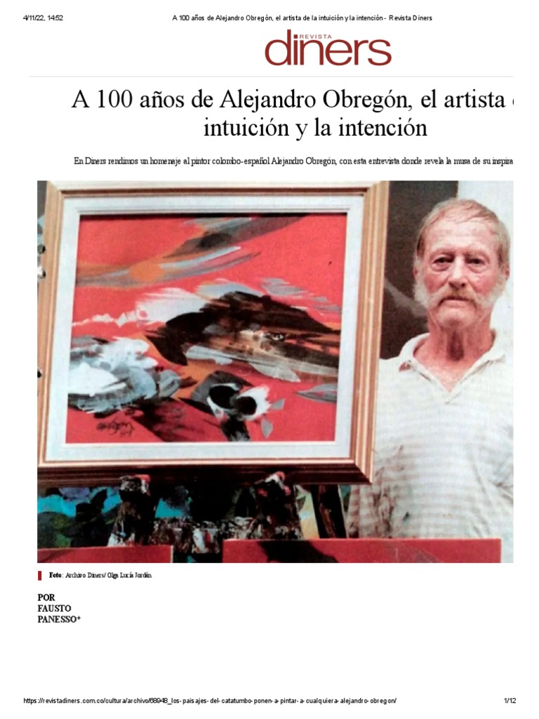 A 100 Años de Alejandro Obregón, El Artista de La Intuición y La ...