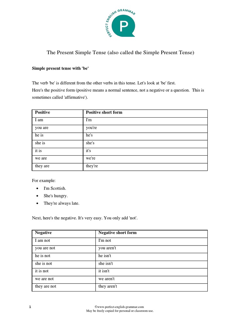 Present Simple Form | PDF | Question | Verb