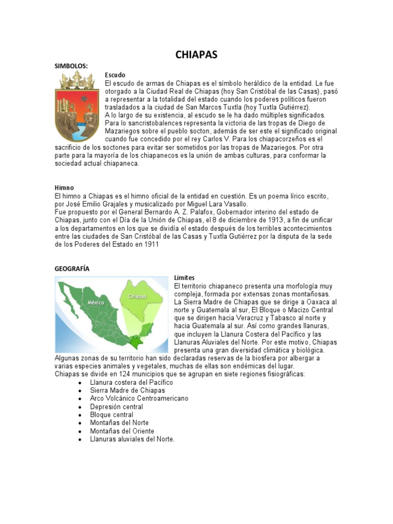 Símbolos y Cultura de Chiapas | PDF | Chiapas