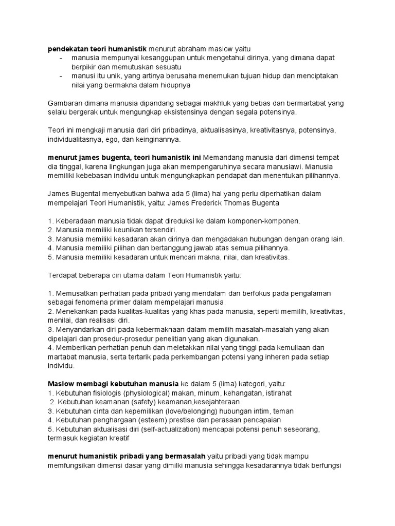 Teori Humanistik | PDF