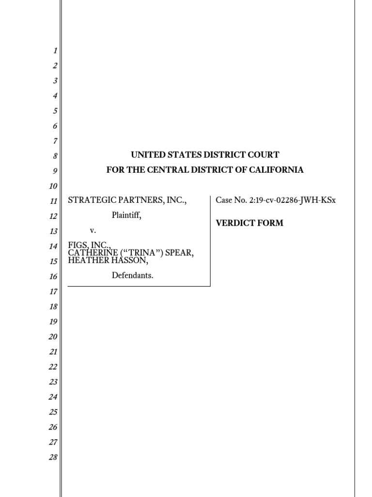 Completed Verdict Form (Mock-Up) | PDF | Damages | Common Law