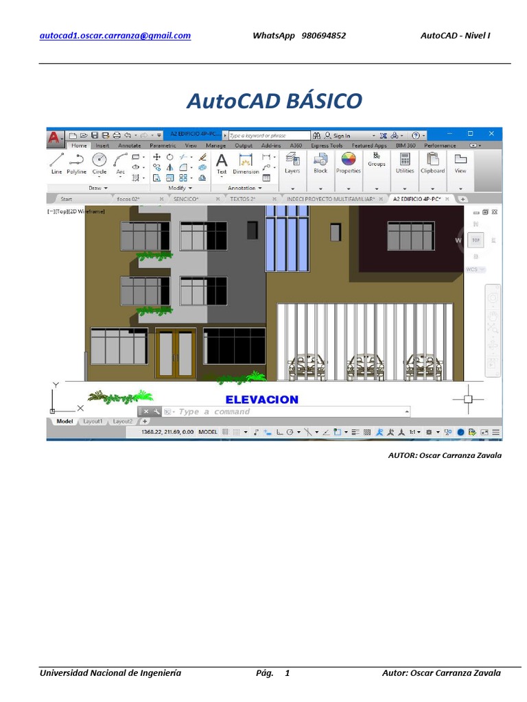 Oscar Carranza Zavala Autocad 1 | PDF | Cad automático | Elipse