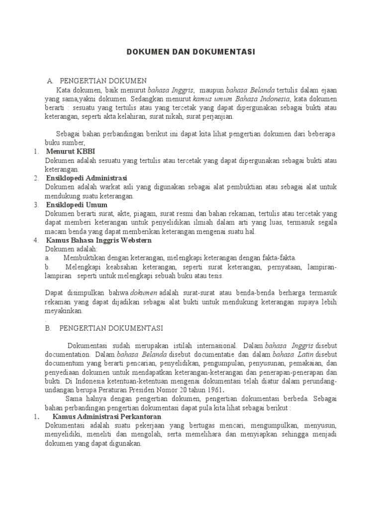 Materi Dokumen Dan Dokumentasi | PDF | Politik | Seni & Disiplin Bahasa