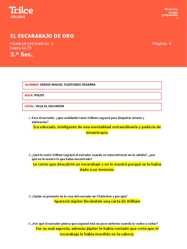 Ficha 1 - Yldefonzo Zegarra Sergio Miguel - 3ro Polite - V.E.S | PDF