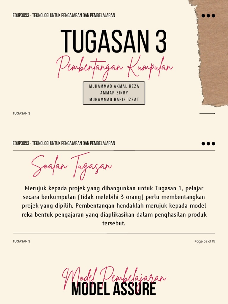 Edup3053 - Teknologi Untuk Pengajaran Dan Pembelajaran | PDF | Karier & Perkembangan | Seni