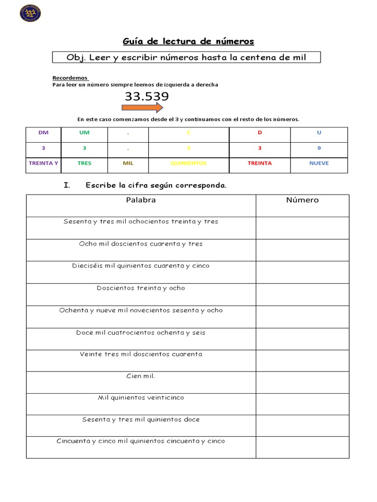 Guía completa para aprender a leer y escribir números hasta la centena ...