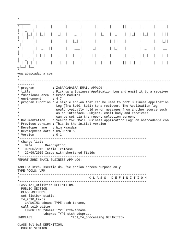 Zabapcadabra Email Applog | PDF | Computer Engineering | Computing