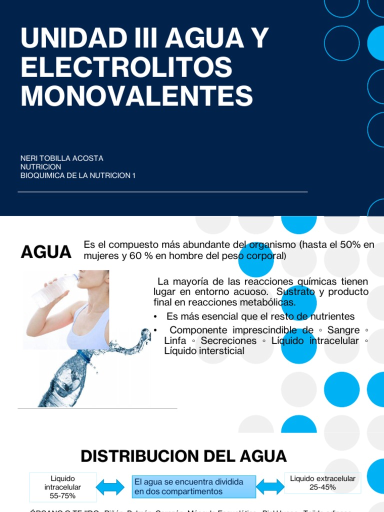 Agua y Electrolitos Monovalentes Exposicion LN Elizabeth Ezquivel | PDF ...