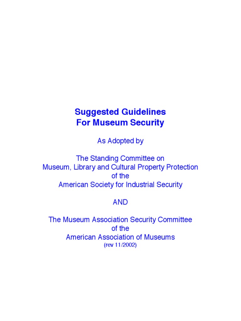 Museum Security Guidelines Overview | PDF | Security Alarm | Background ...