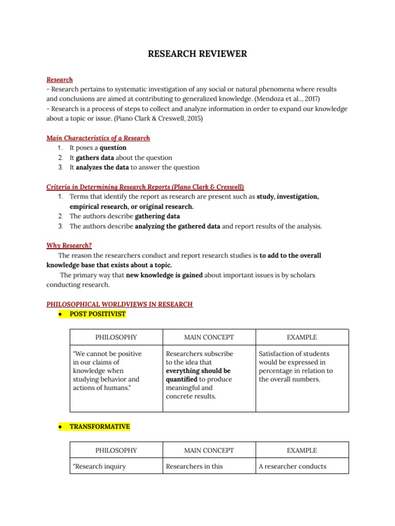 Research Reviewer | PDF | Hypothesis | Statistics