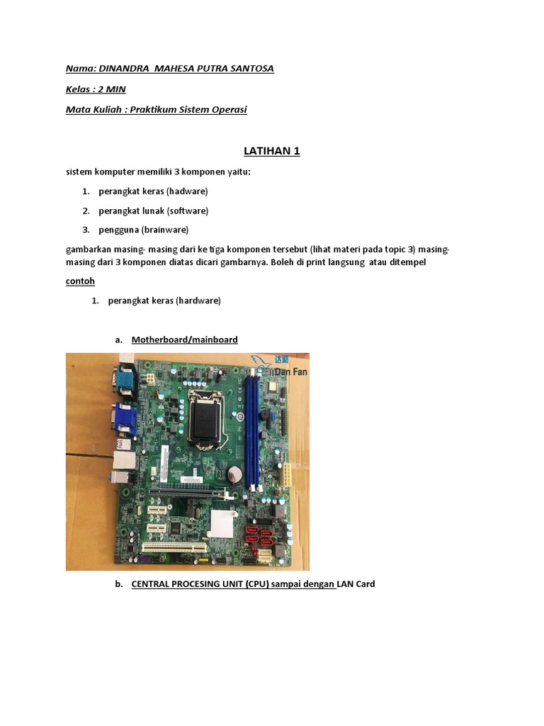 Komponen Sistem Komputer: Hardware, Software, Brainware | PDF | Komputer