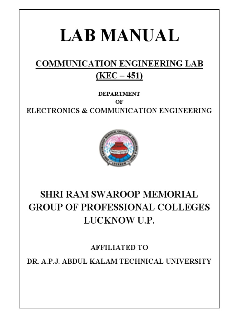KEC 451 Communication Engg Lab | PDF | Frequency Modulation | Modulation
