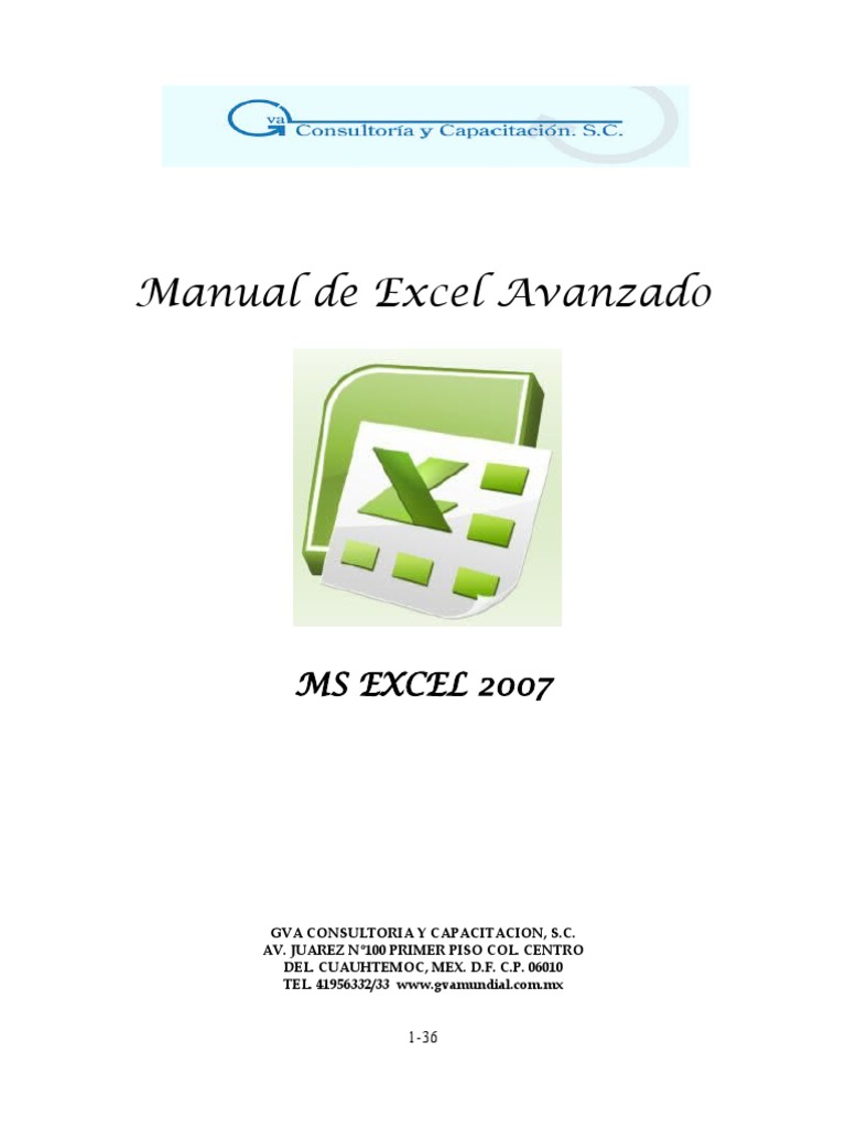 Manual Excel Avanzado | PDF | Microsoft Excel | Hoja de cálculo