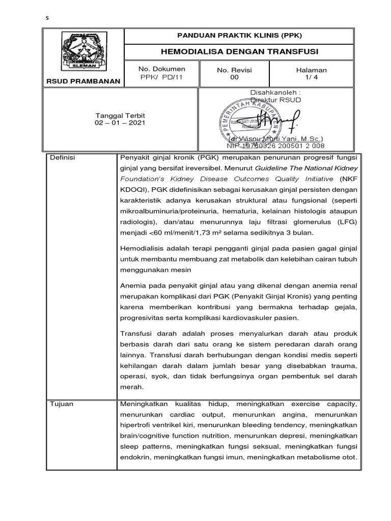 PPK Ckd-Tranfusi HD Fix | PDF