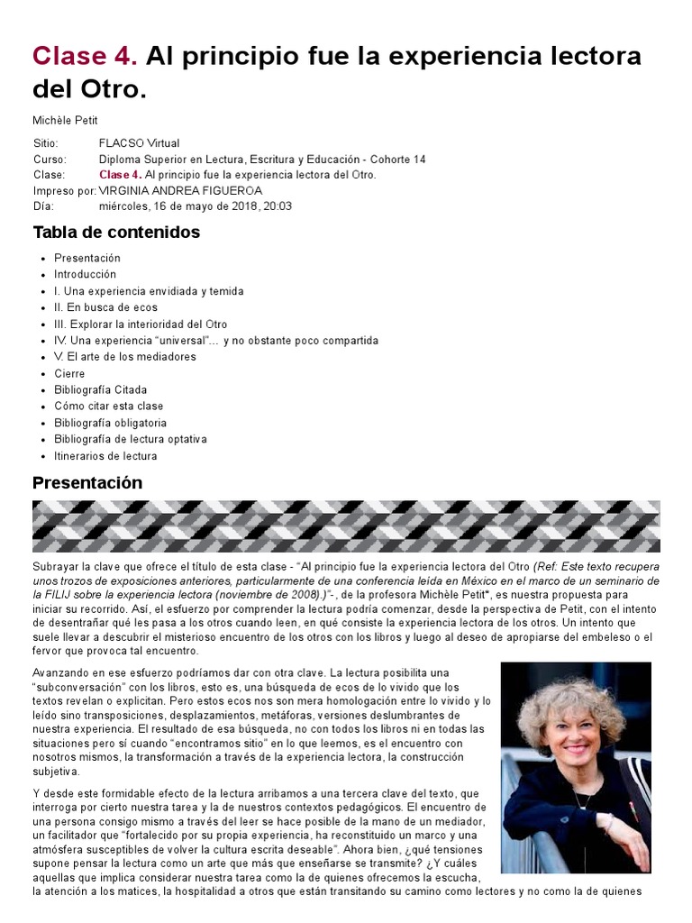 Al Principio Fue La Experiencia Lectora Del Otro | PDF | Experiencia ...