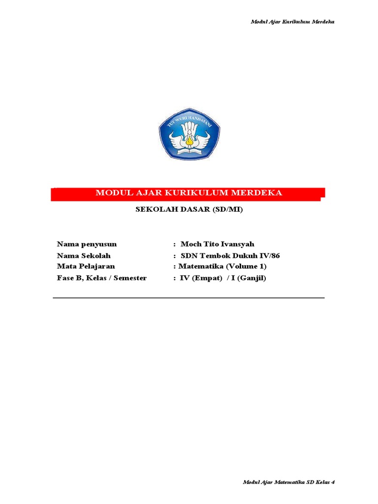 Modul MTK Kelas 4 Bab 1 | PDF | Karier & Perkembangan | Kajian Bahasa Asing