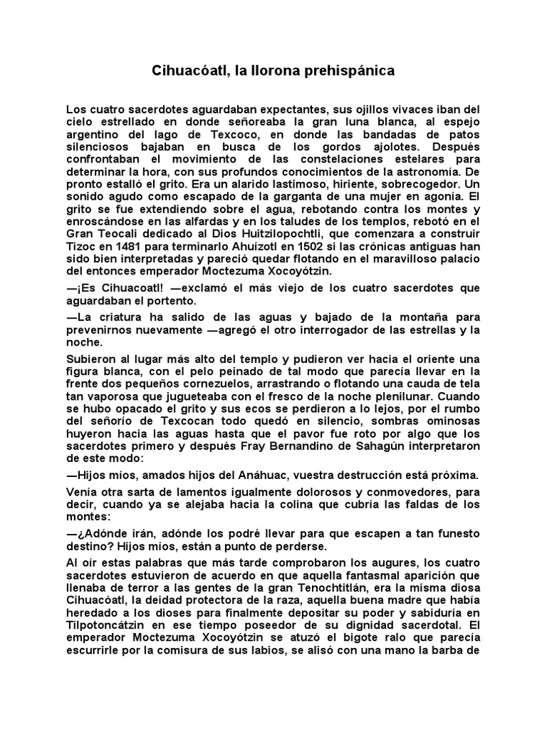 La leyenda de Cihuacóatl, la diosa llorona prehispánica que advirtió ...
