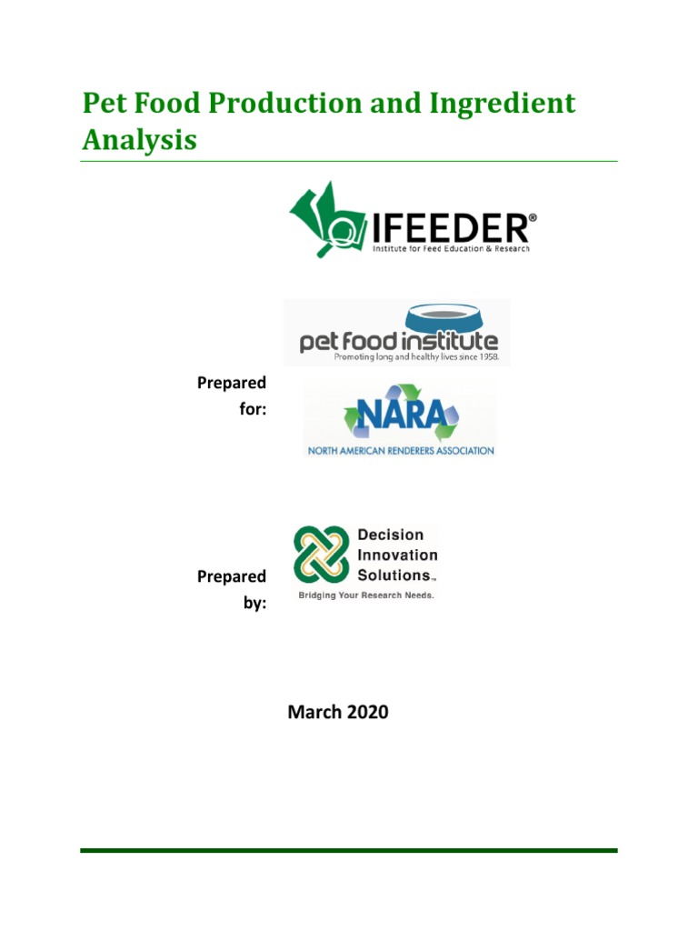 Pet Food Production Analysis Report | PDF | Foods | Dog Food