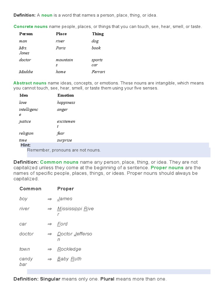 Noun | PDF | Noun | Grammatical Number