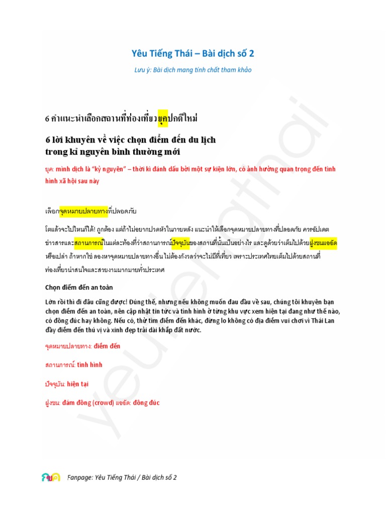 Yeutiengthai - Bai Dich So 2 | PDF