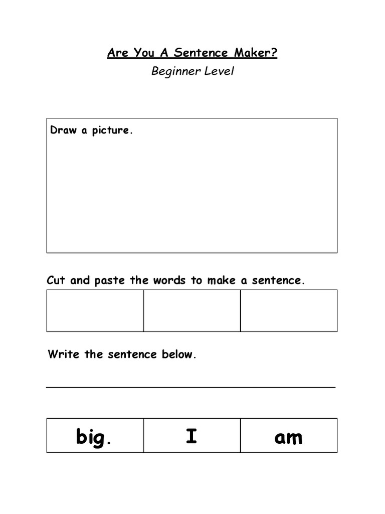 Sentence Maker - Grade 1 | PDF