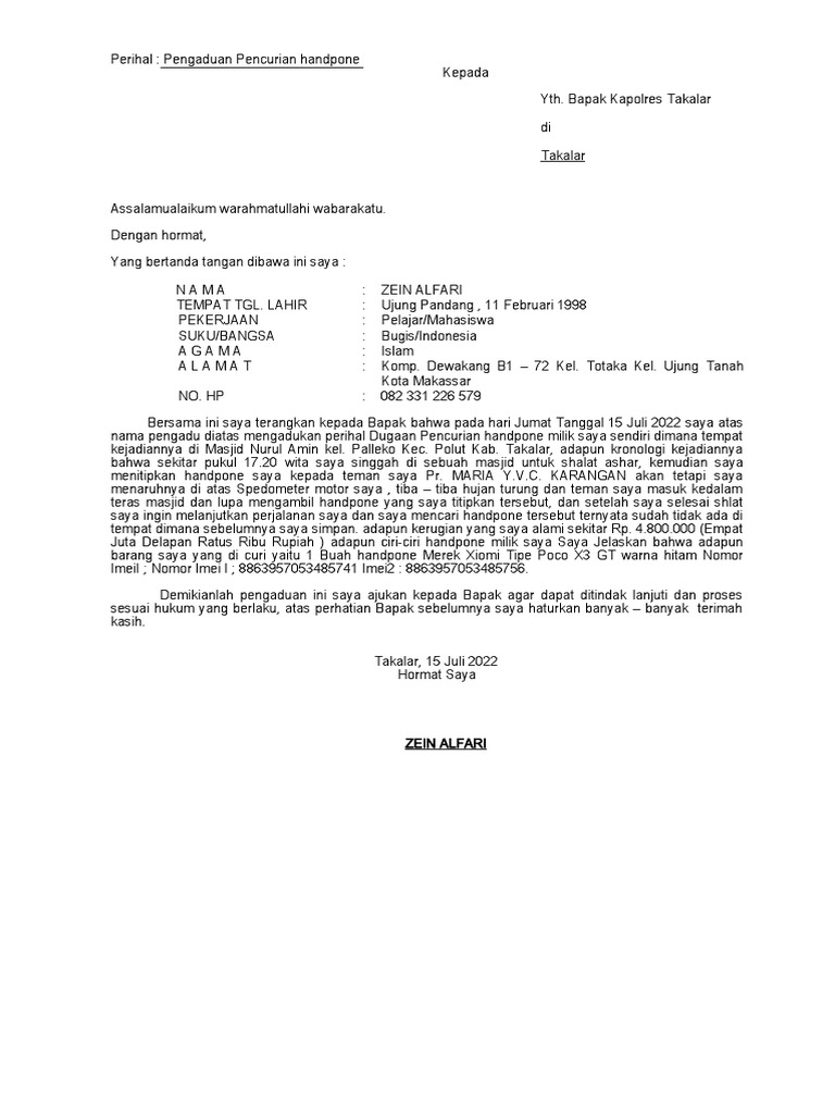Pengaduan TGL 15 Juli 2022 | PDF Pengaduan TGL 15 Juli 2022 | PDF